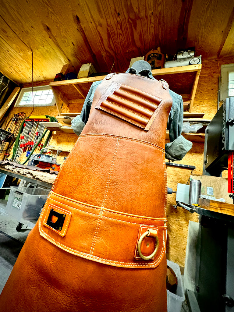 Rugged Leather Work Apron - Tobacco - Pure Classic – Calavera Tool Works