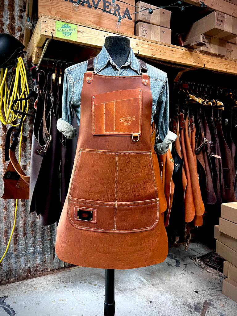 Rugged Leather Work Apron - Tobacco - Pure Classic – Calavera Tool Works