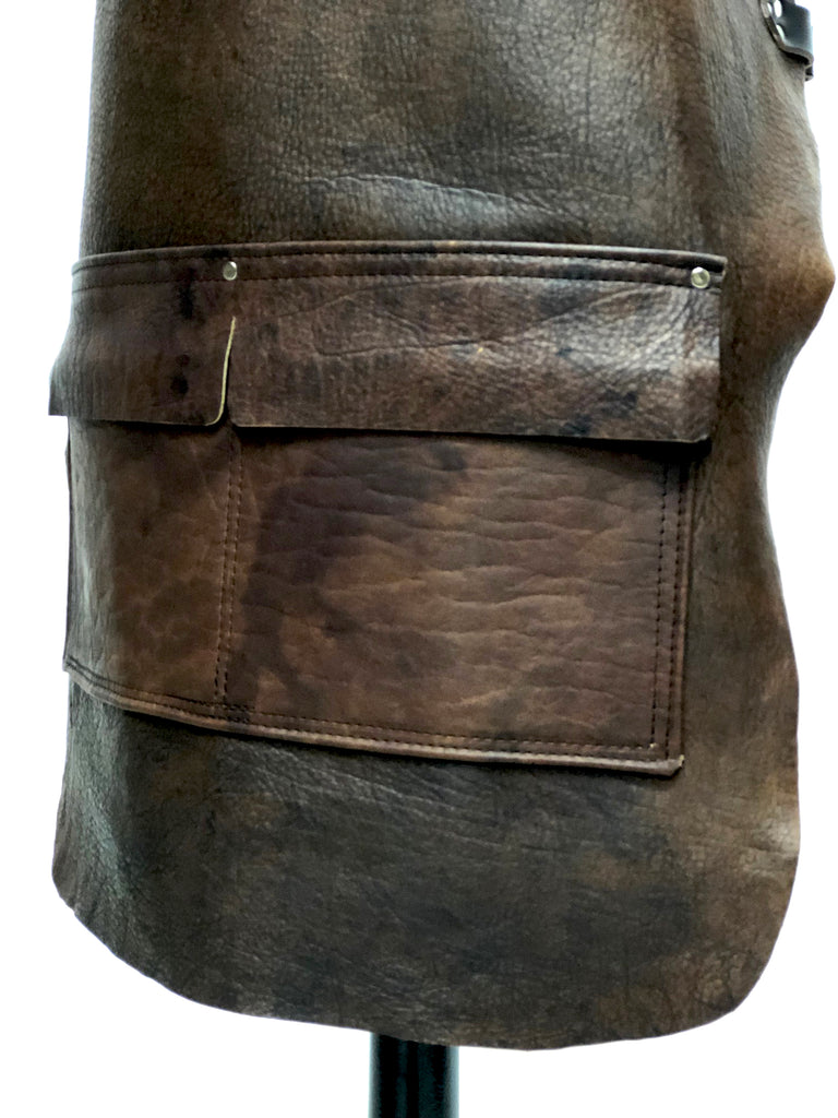Hand-Dyed Walnut Bison - Leather Work Apron - The Riddering – Calavera ...
