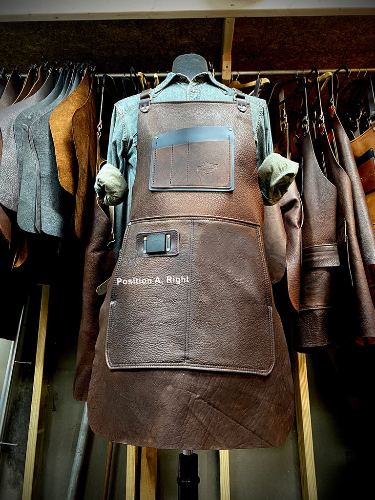 Hand-Dyed Walnut Bison - Leather Work Apron - The Riddering – Calavera ...